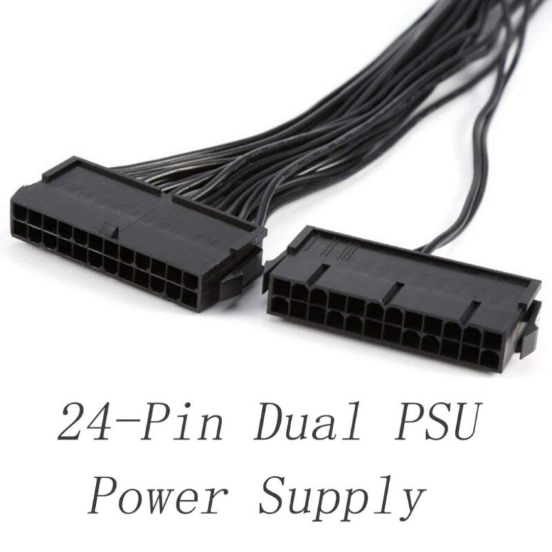 Dual Power Supply Joiner Adapter Cable | 24 Pin 20+4 Pin Adapter