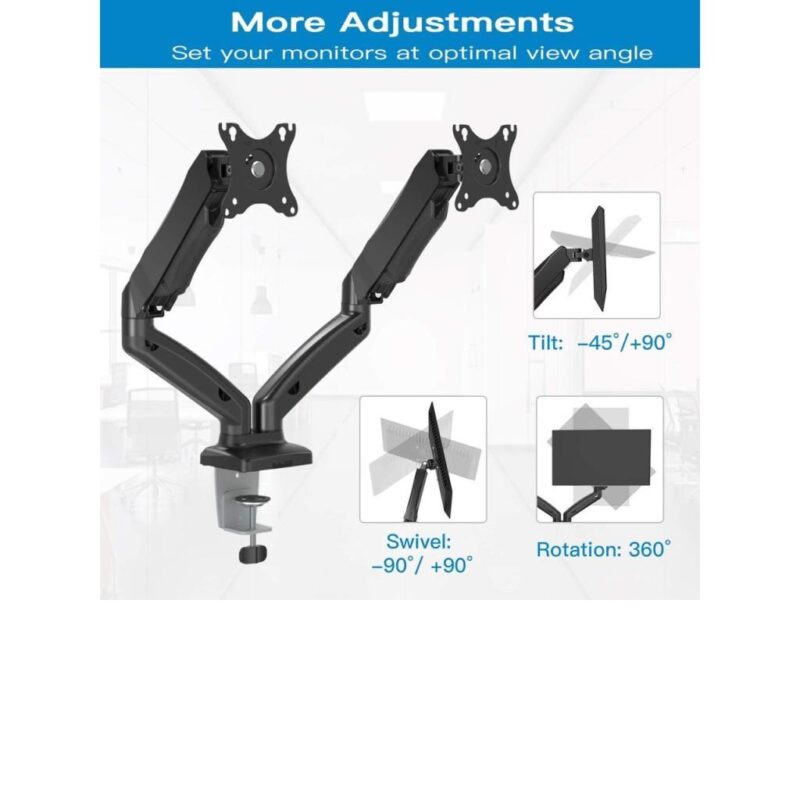 Dual Arm Monitor Stand Mount Table 13" To 27" | I.T. Megabyte Computers