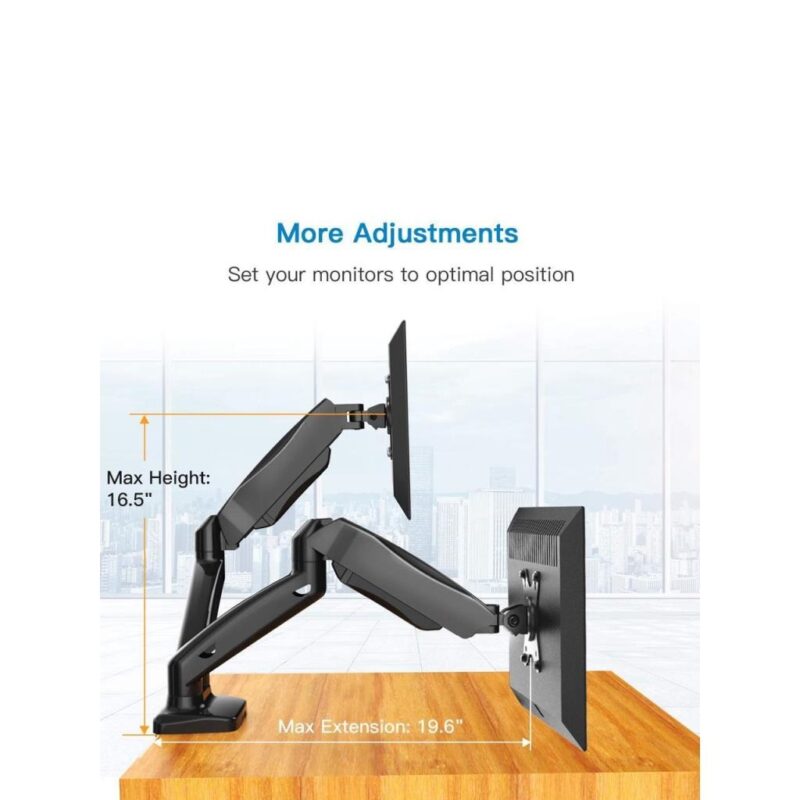 Dual Arm Monitor Stand Mount Table 13" To 27" | I.T. Megabyte Computers