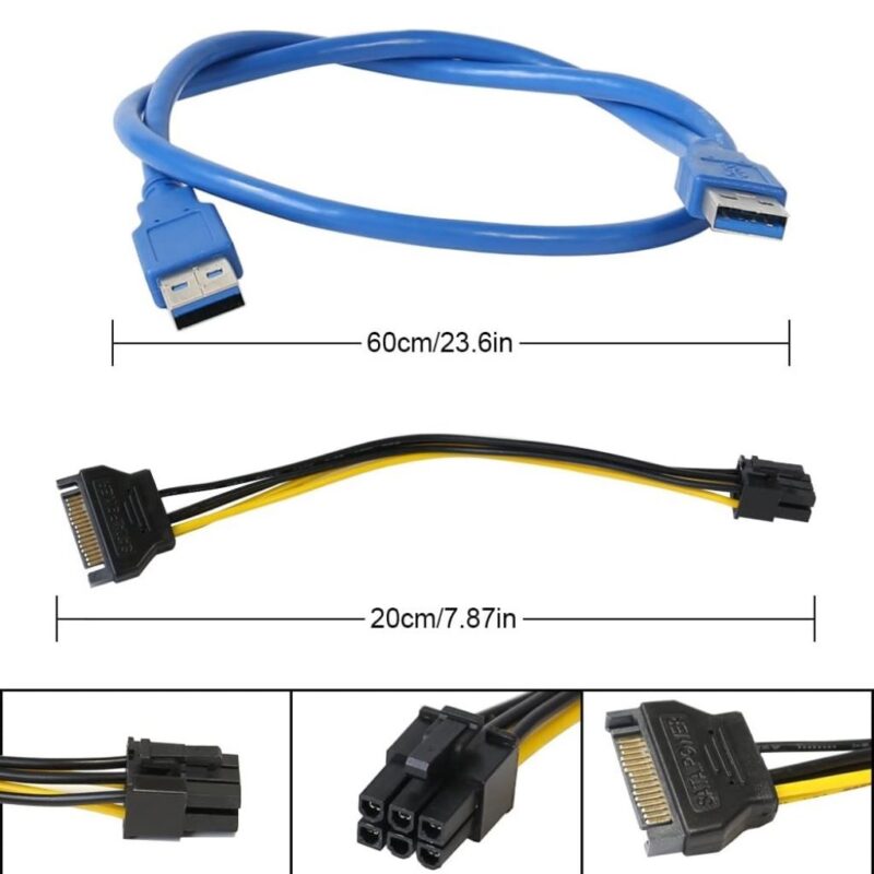 USB 3.0 PCIe 1x to 16x Extender Riser Card Adapter | I.T. Megabyte