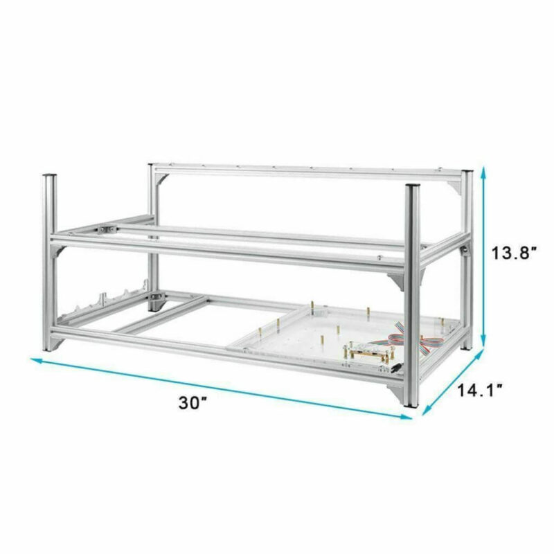 Aluminum Open Air Mining Rig Stackable Frame Holder 8 GPU Ethereum