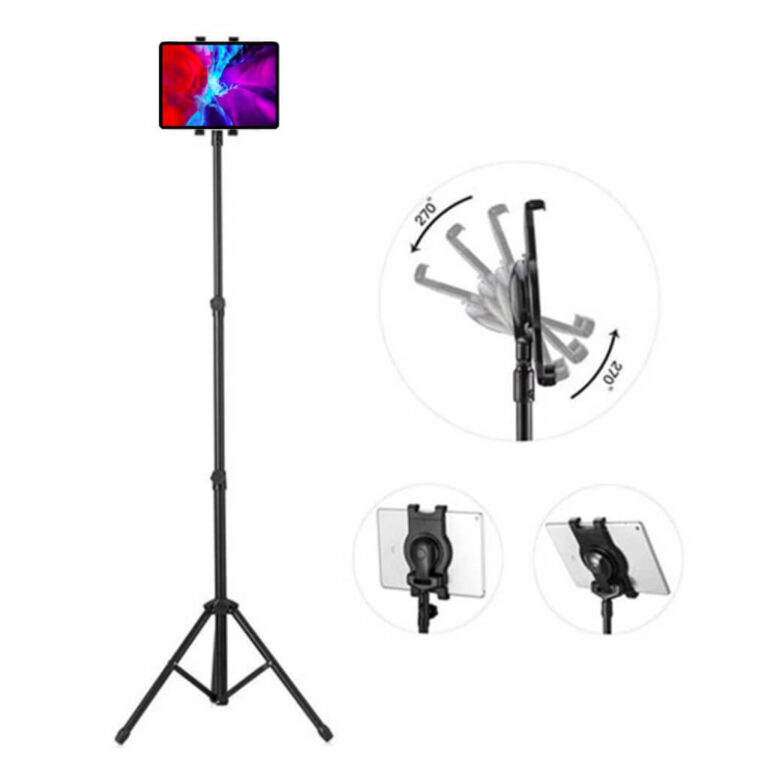Tablet Tripod Stand Adjustable Foldable With 360 Rotating Holder