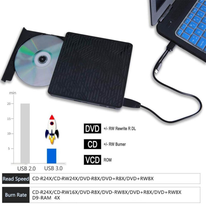 Orico Multifunction External CD DVD Burner Player Writer Optical Drive