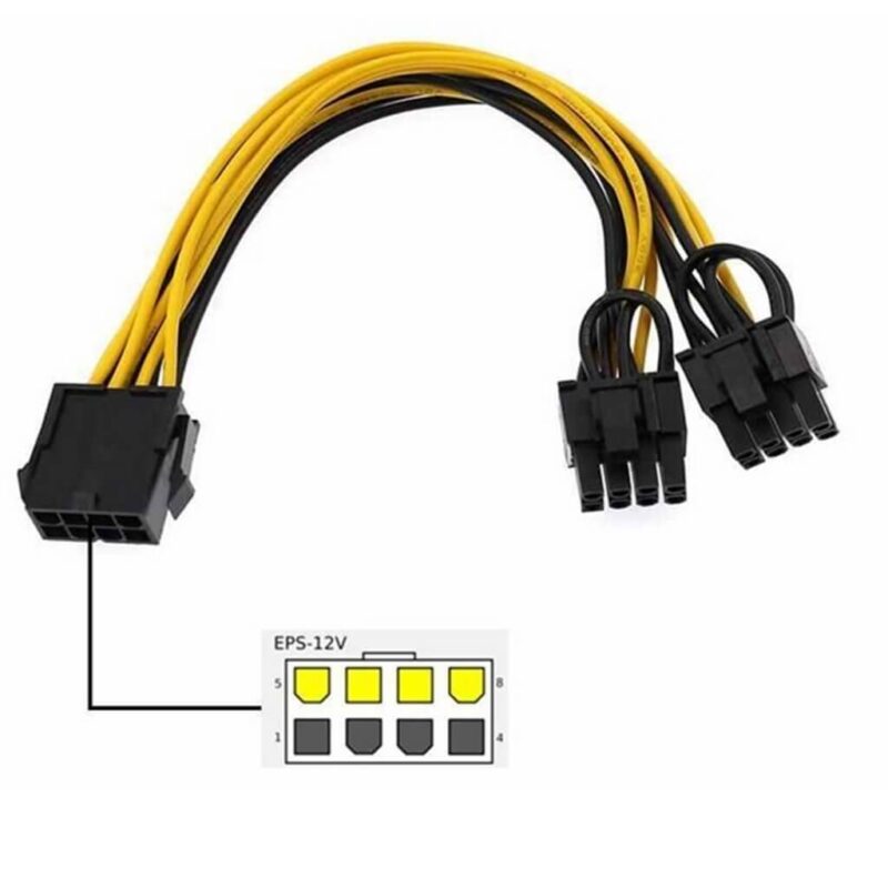GPU VGA Power Extension 8 pin To 8 pin Dual Converter Adapter