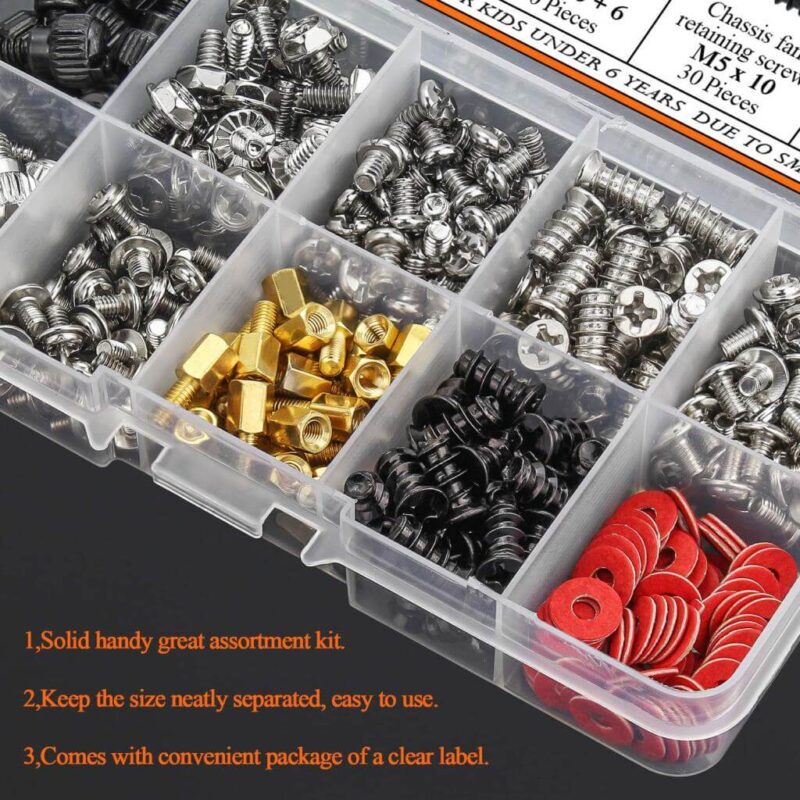 360 Pieces Computer Standoffs Screws Assortment Kit