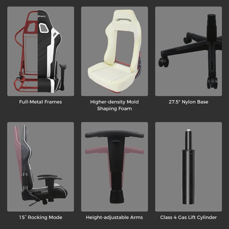 DXRacer Prince Series P132 Gaming Chair – Black & White