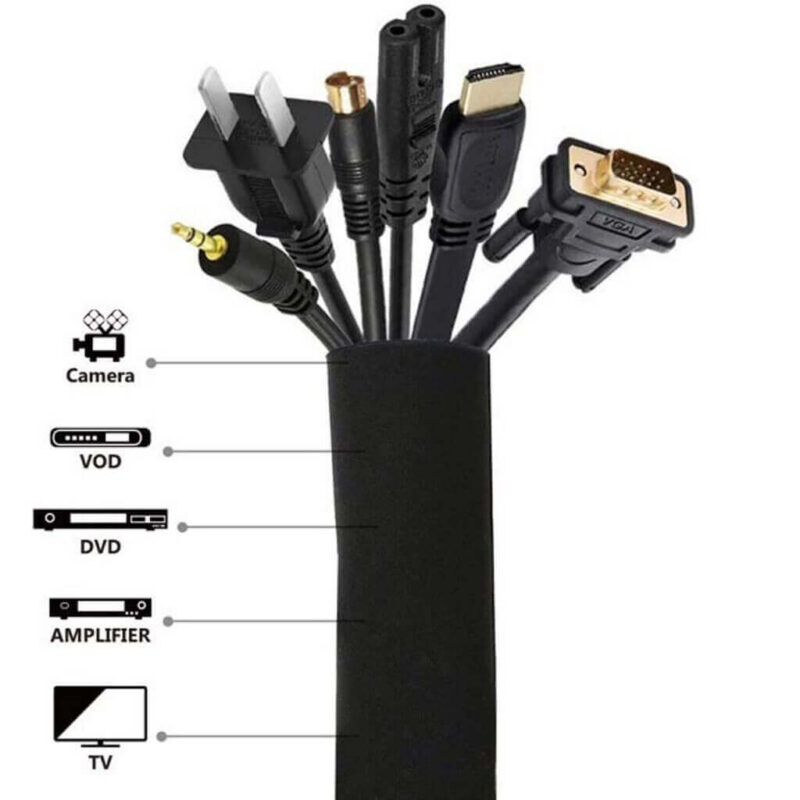 Cable Management Sleeve 1 Meter Cable Organizer For Computer