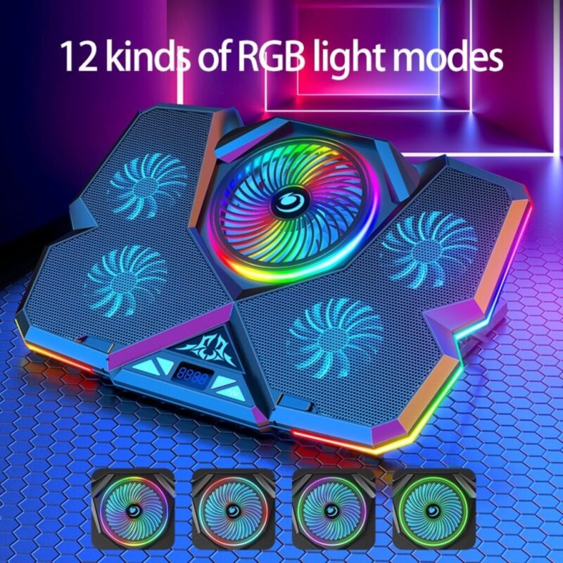 CoolCold Laptop Cooler Cooling Pad RGB Notebook Cooler