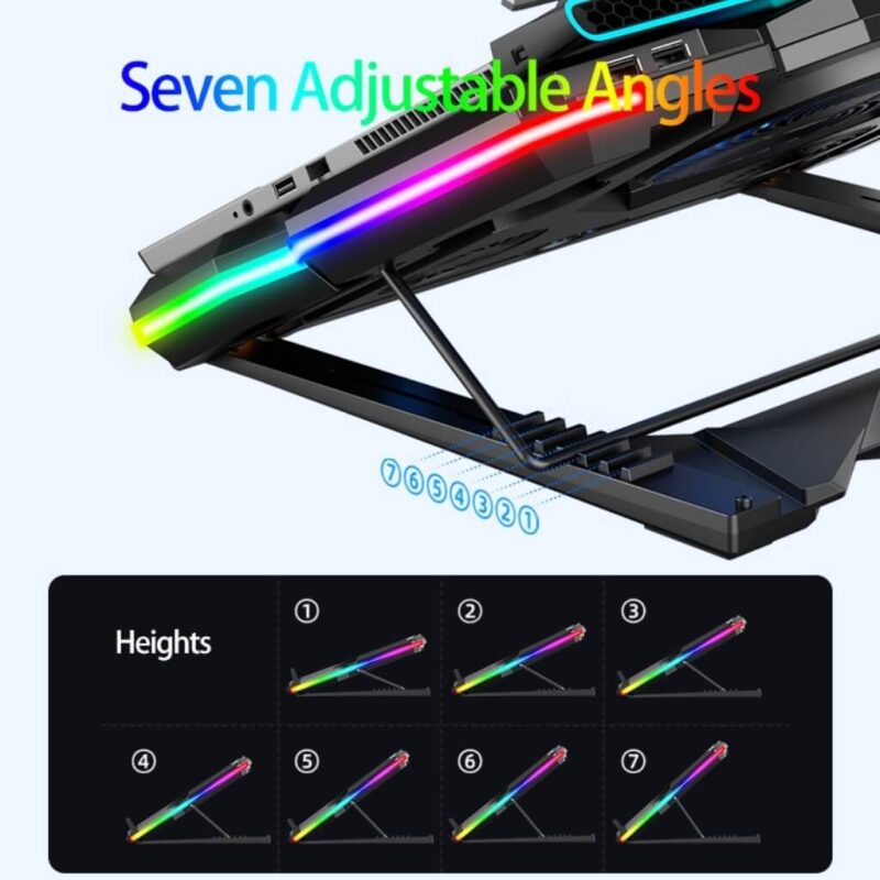 CoolCold Laptop Cooler Cooling Pad RGB Notebook Cooler