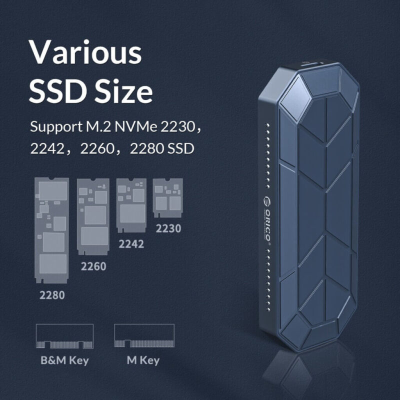Orico Aluminum M.2 NVMe SSD RGB Enclosure USB 3.1