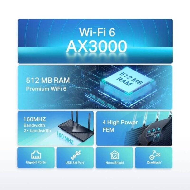 TP-Link AX3000 Wi-Fi Dual Band Router