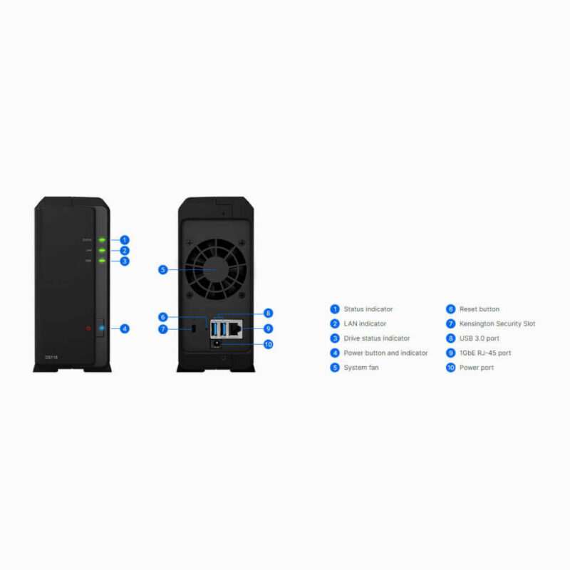Synology 1-Bay DiskStation NAS Enclosure DS118