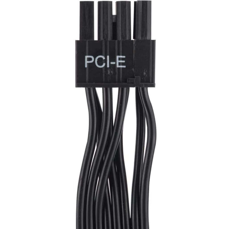 PSU 8 Pin To 6+2 Pin PCI-E Male To Male GPU Power Cable Black
