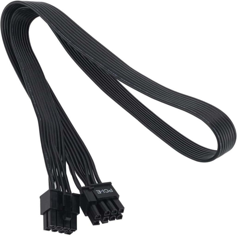 PSU 8 Pin To 6+2 Pin PCI-E Male To Male GPU Power Cable Black
