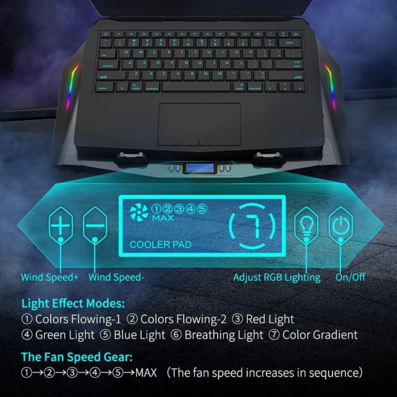 Ice Coorel 18.1 Inch RGB Gaming Laptop Cooling Pad