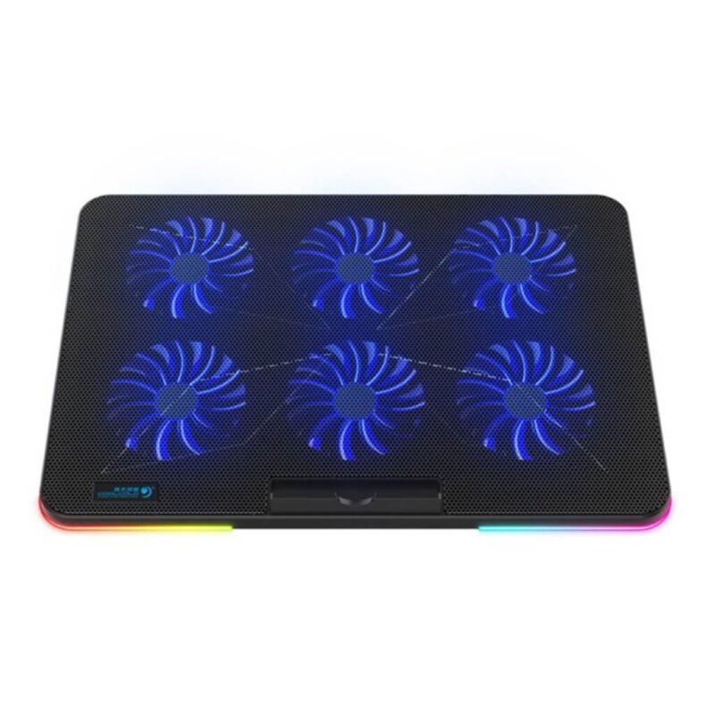CoolCold F5 RGB Laptop Cooler 6 Fan Cooling Pad With 2 USB