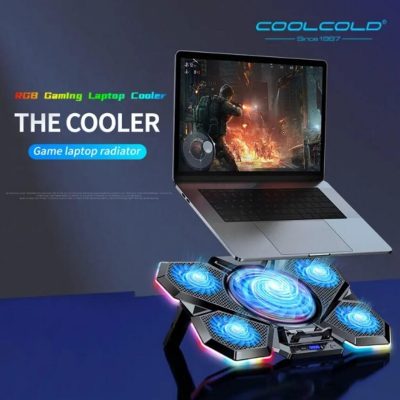 CoolCold RGB 5 Fans Gaming Laptop Cooling Pad For 17.3 Inch Laptop | I.T. Megabyte Computers