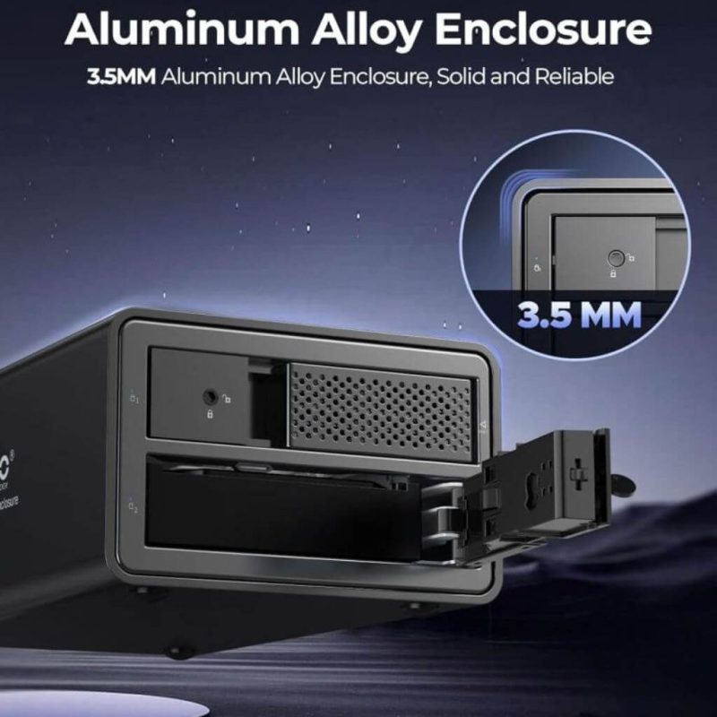 Orico 2 Bay External Hard Drive Enclosure Aluminum Alloy